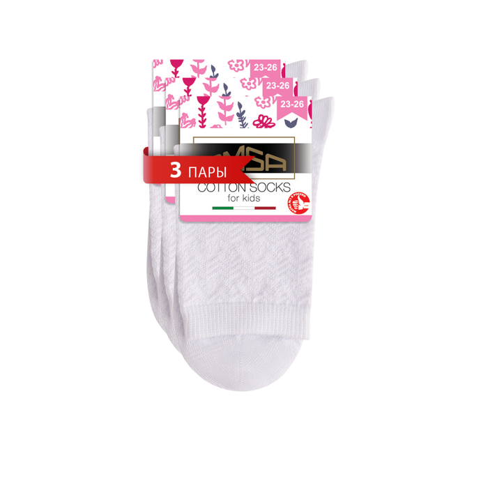 Omsa Носки для девочек ажурные с удобной резинкой и плоским швом Calzino 22A02 3 шт. - Акушерство.Ru